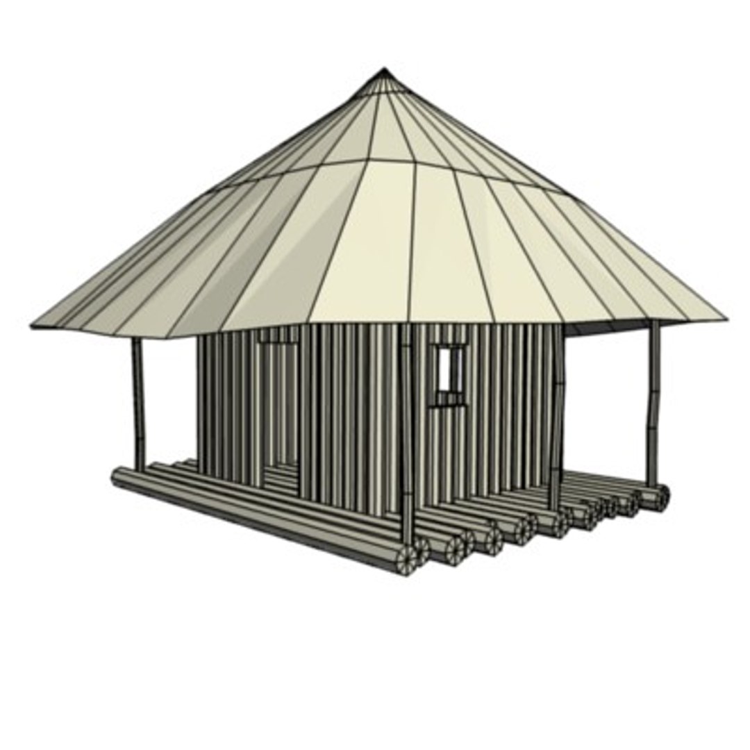 3d african buildings