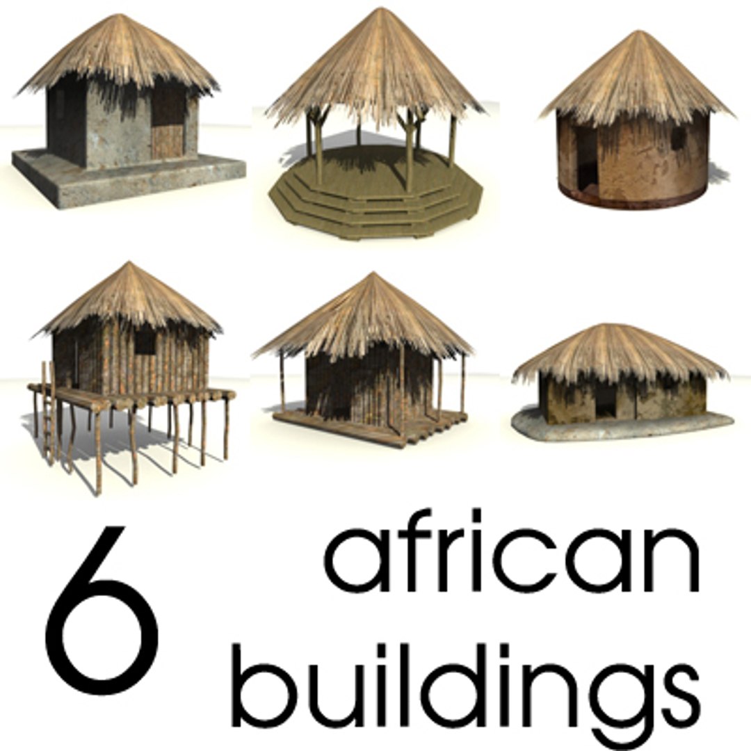 3d African Buildings