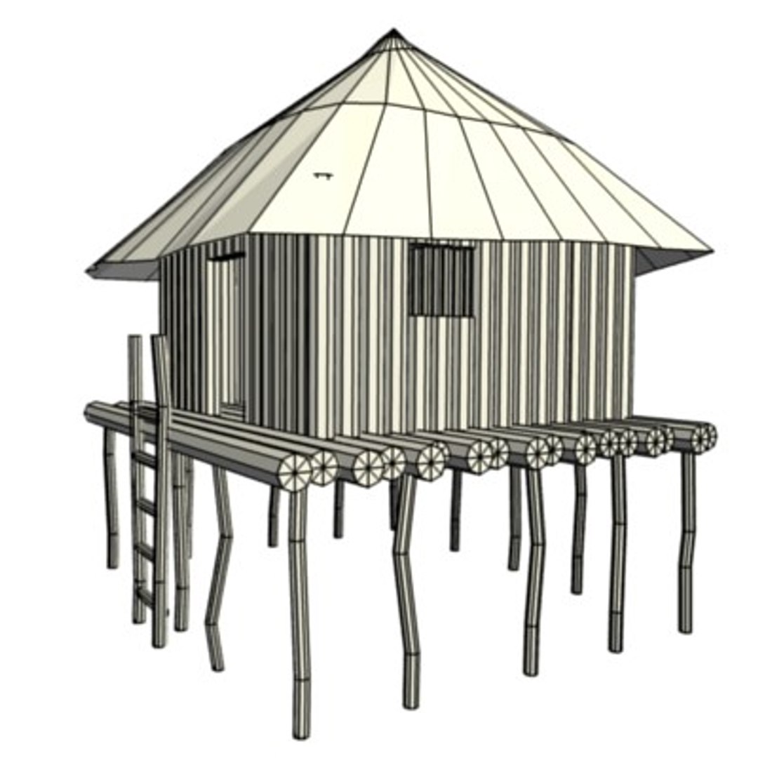 3d African Buildings