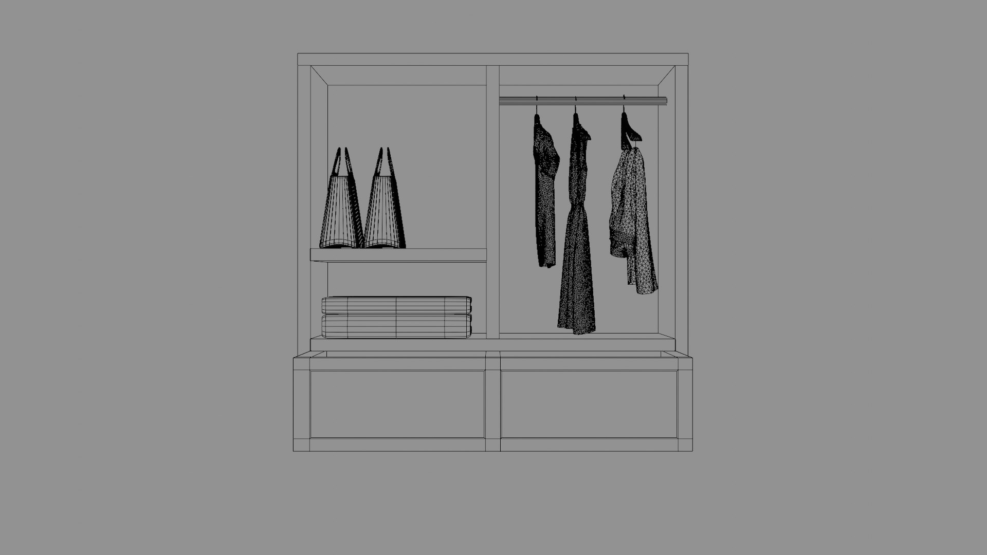 Closet With Cloth Model - TurboSquid 1739185