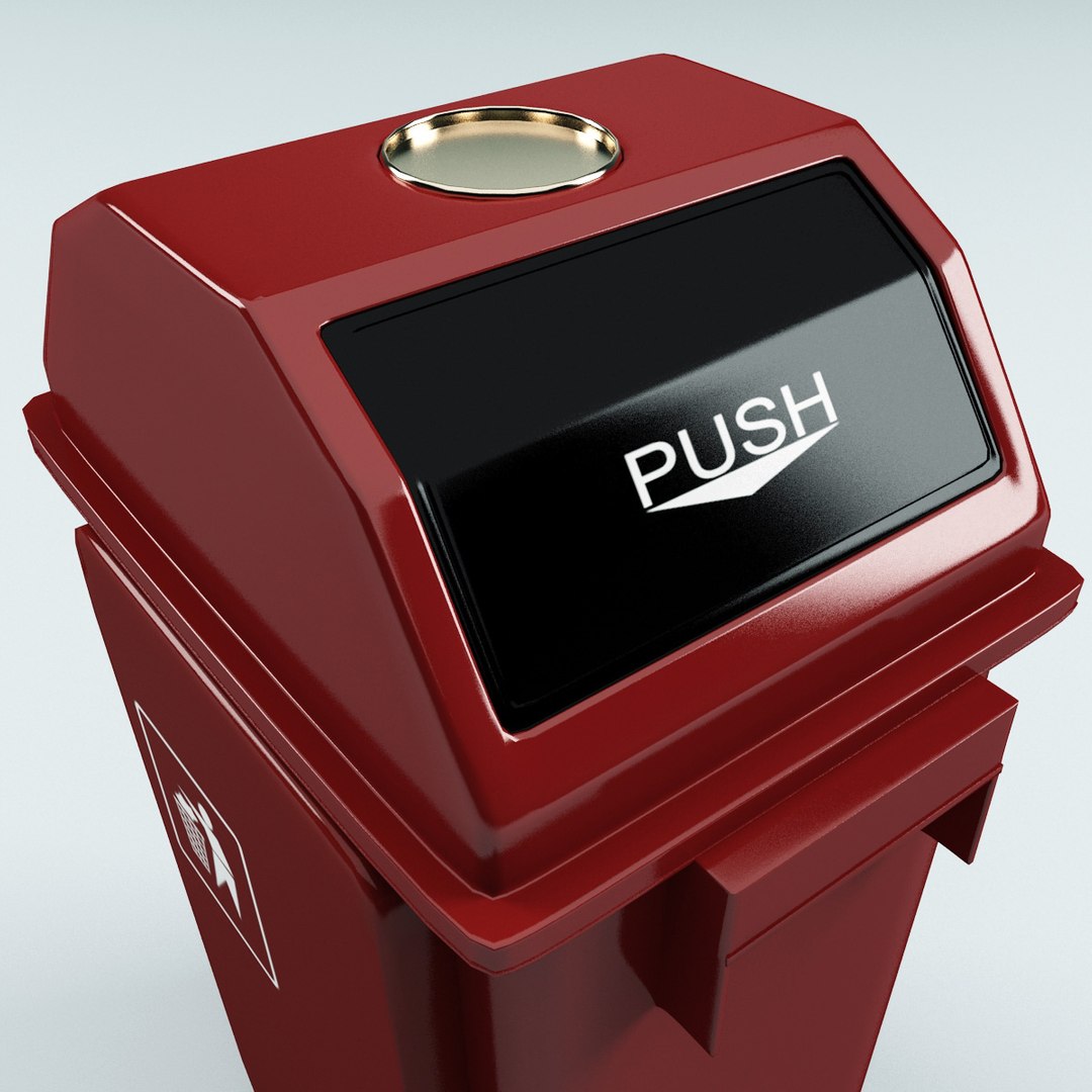 Trash Red Plastic 3d Model