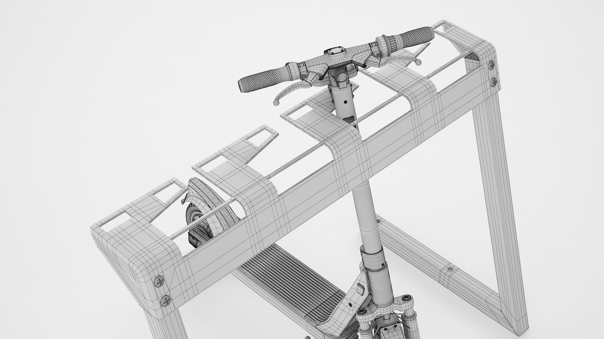Scooter Parking Rack With Electric Scooter 01 3D Model - TurboSquid 2007092