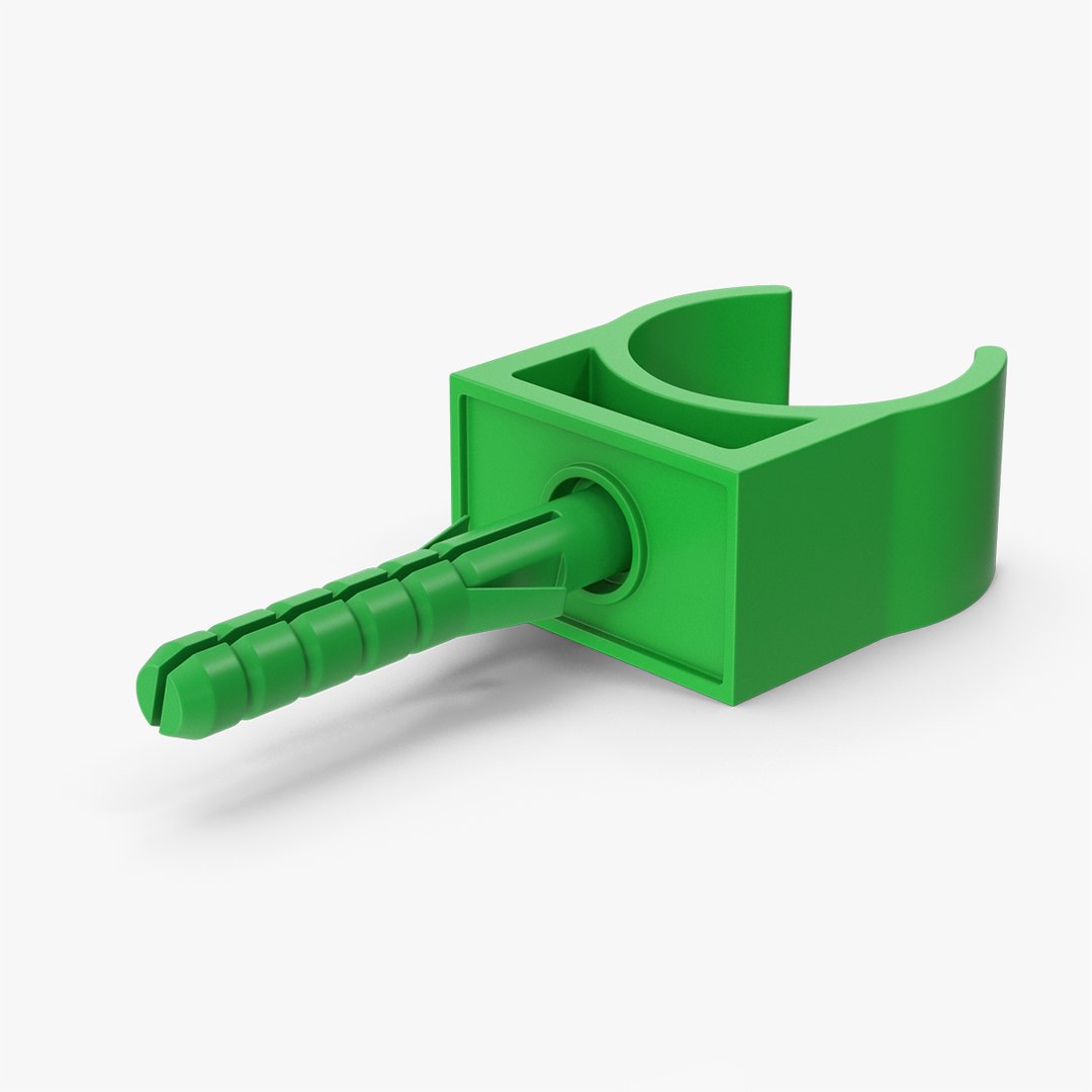Plastic Wall Clamp With Drywall Screw model - TurboSquid 1951201