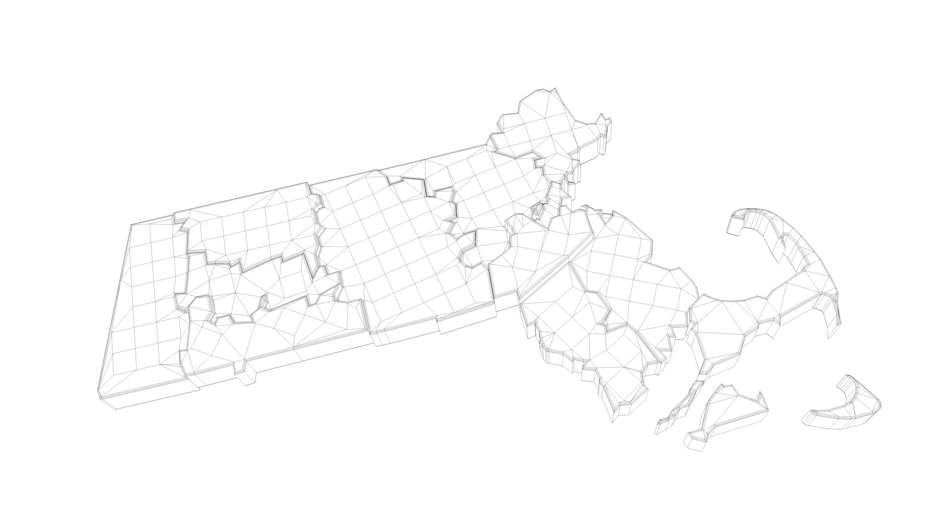 3D Massachusetts Counties - Map Of United States Of America USA ...