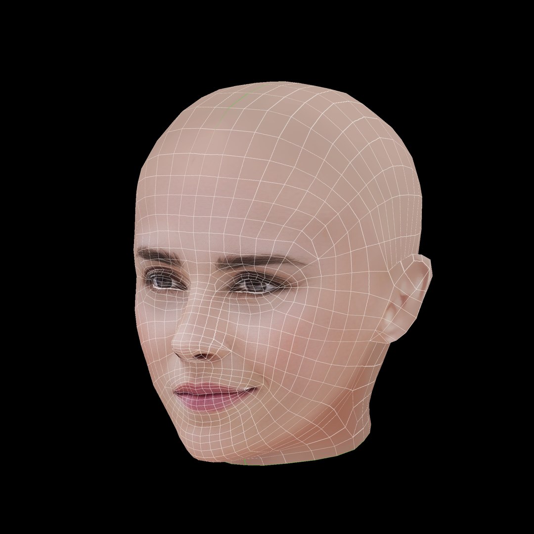 Emma Watson Head - Low Poly Head For Game - No Hair 3D Model ...
