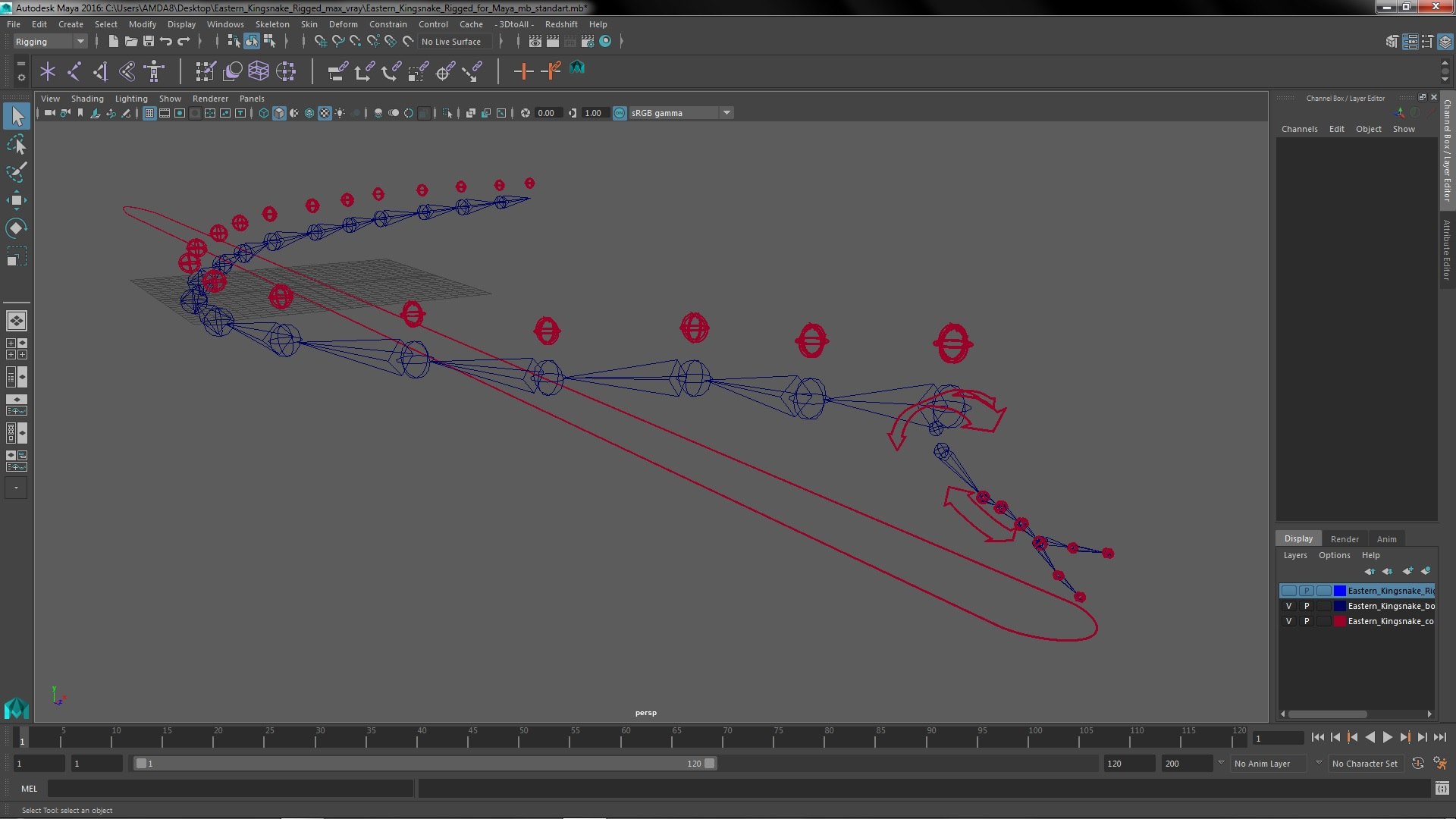 3D Eastern Kingsnake Rigged for Maya model - TurboSquid 1980943