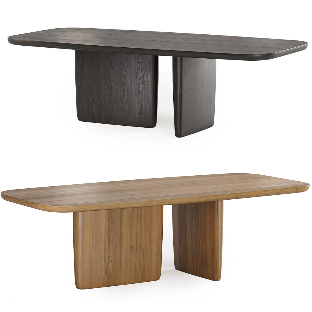 3D Rectangular Wooden Table Tobi Ishi Model - TurboSquid 2385174