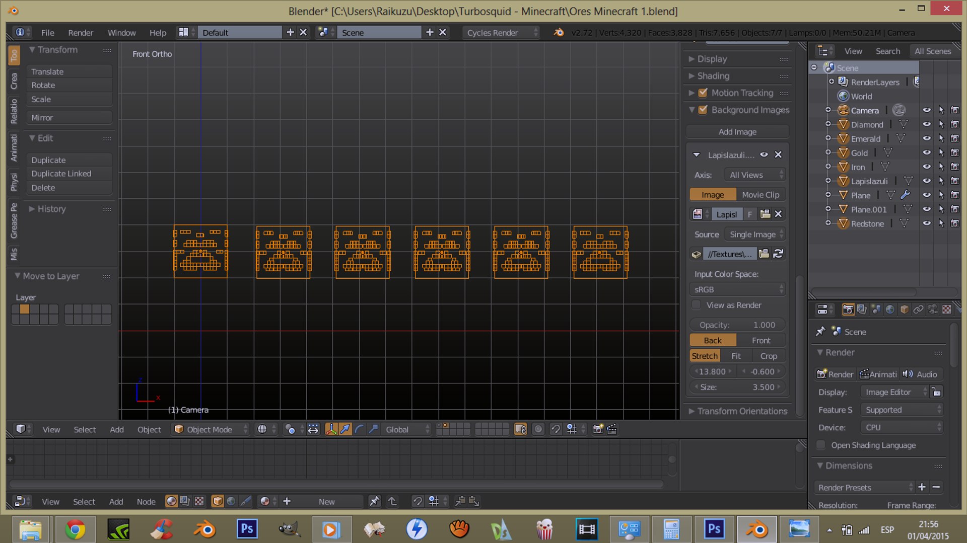 3d Ores Minecraft Model