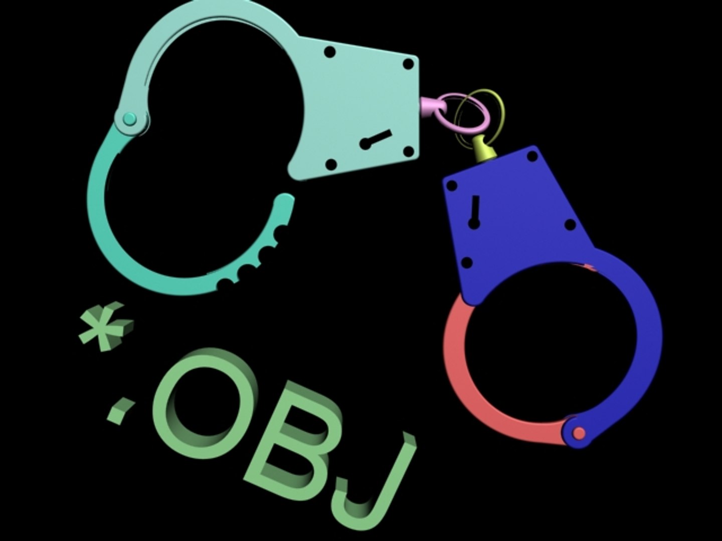 Hi Russian Swat Handcuffs 3d Model