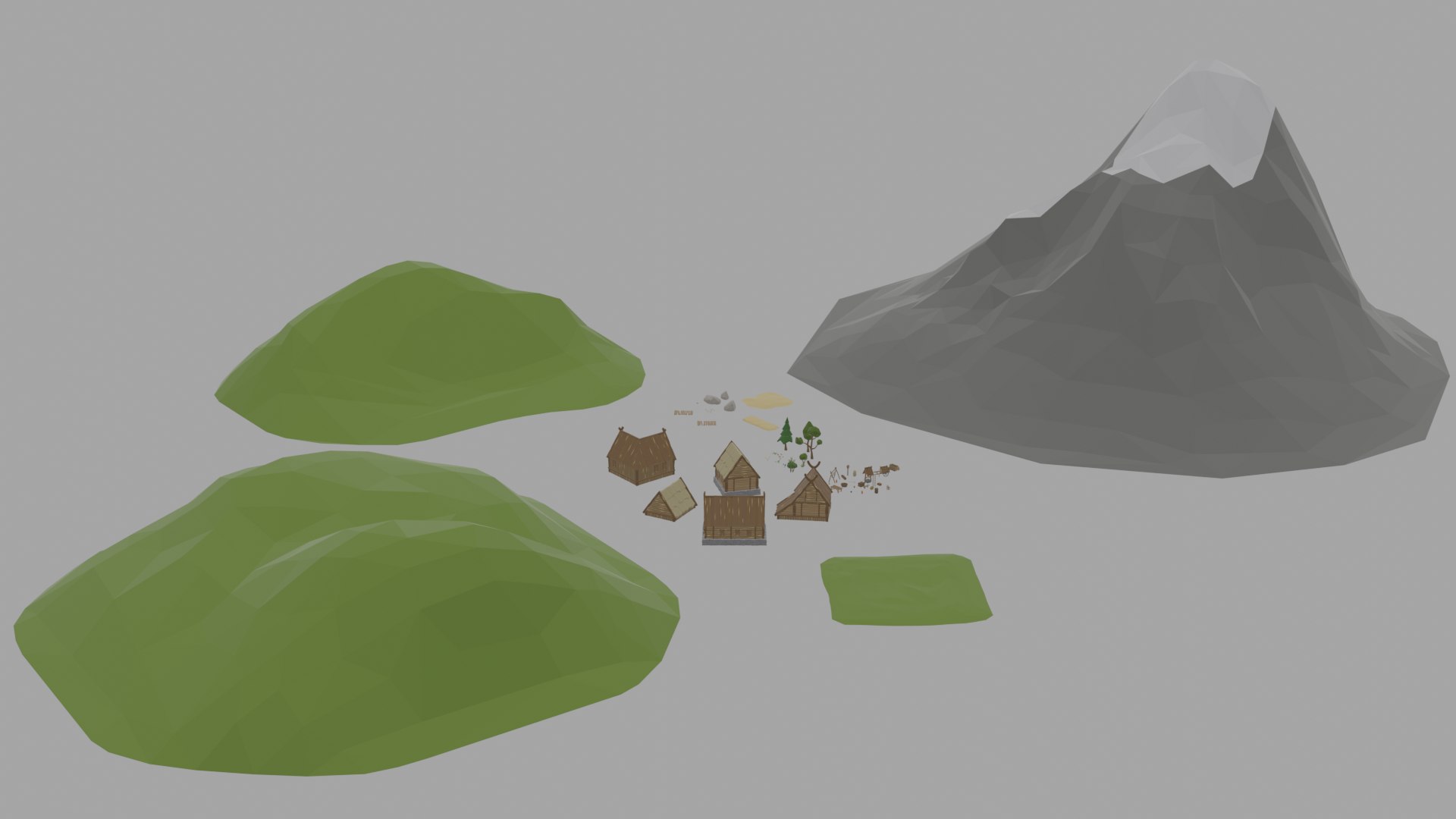 Low Poly Village 3D - TurboSquid 1973572