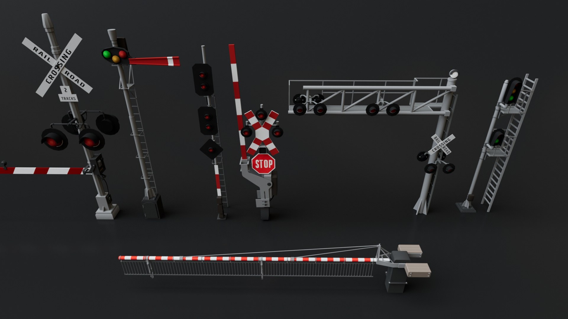 Realistic Exterior City Street Props Pack Collection 3D Model ...