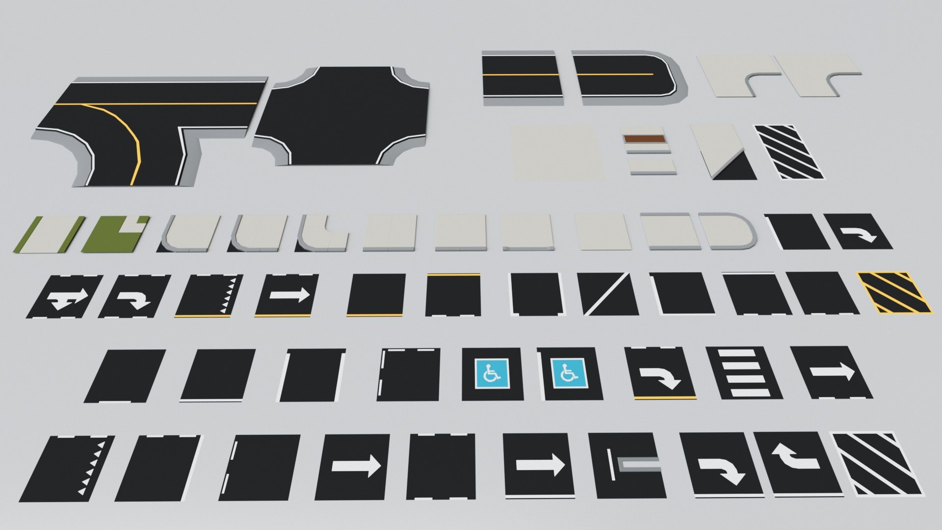 Realistic Exterior City Street Props Pack Collection 3D Model ...