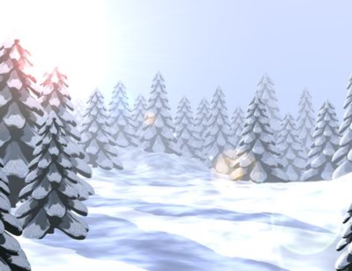 stylized tree snow obj