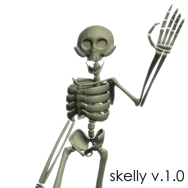 cartoon skeleton skelly rig 3d model