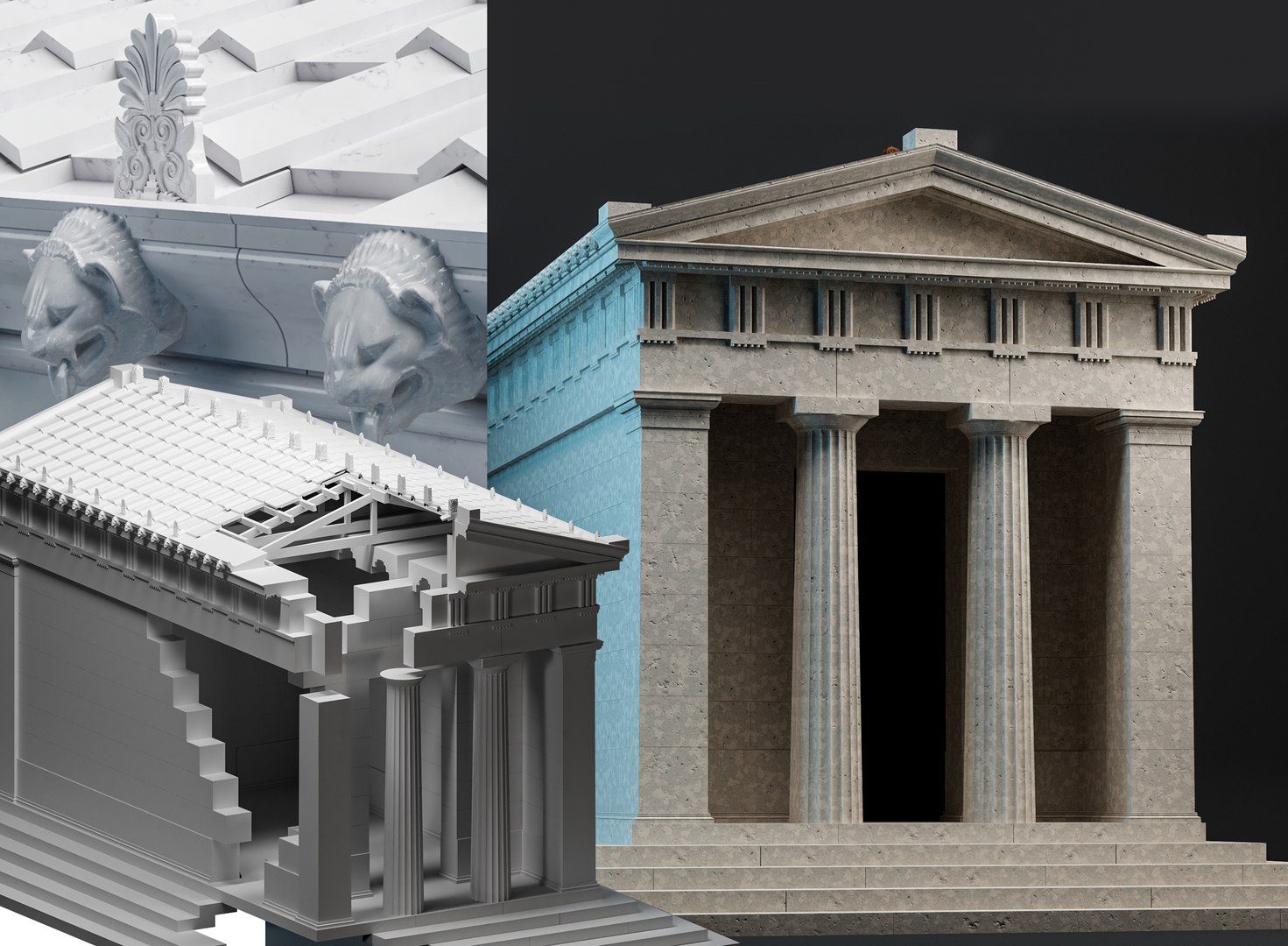 Temple Of Diana Propylaea At Eleusis Greek Doric Column 3D Model ...