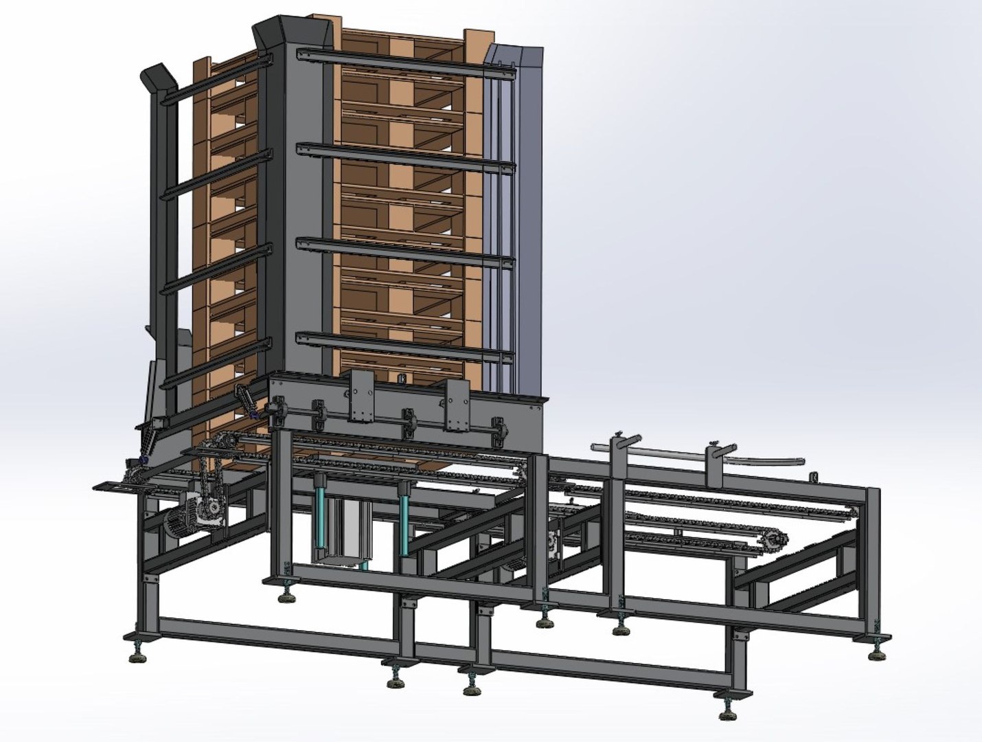 3D Pallet Loading-Unloading Machine - Automated Material Handling 3D CAD Model - TurboSquid 2504998