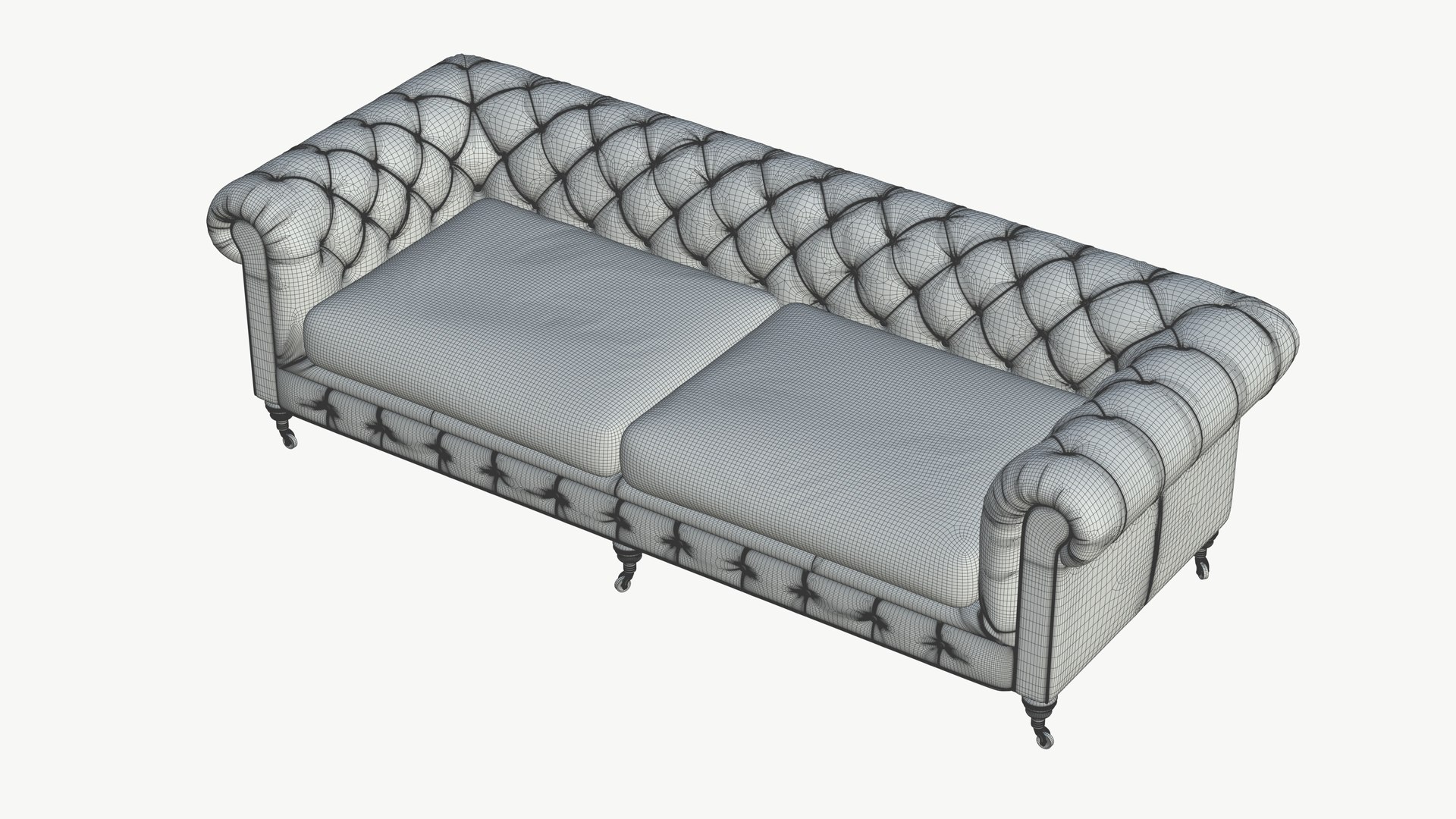 Chesterfield Brown Leather Sofa 3D model - TurboSquid 2072521