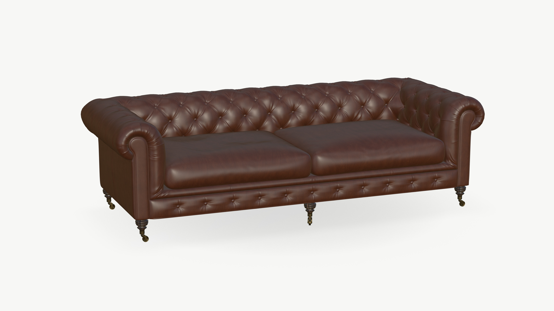 Chesterfield Brown Leather Sofa 3D model - TurboSquid 2072521