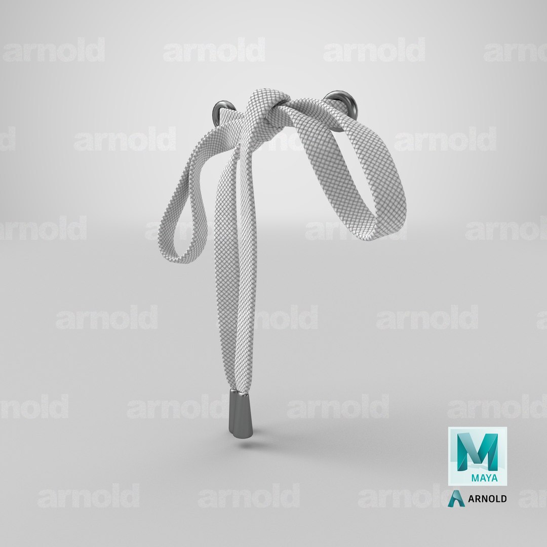 Shoelace 1v White PBR 3D model - TurboSquid 2053628