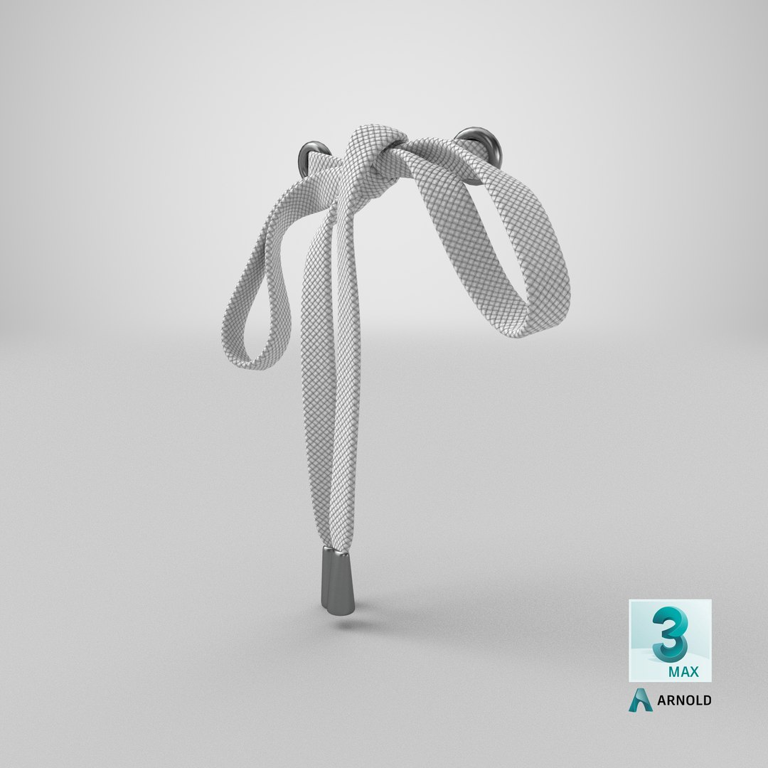 Shoelace 1v White PBR 3D model - TurboSquid 2053628