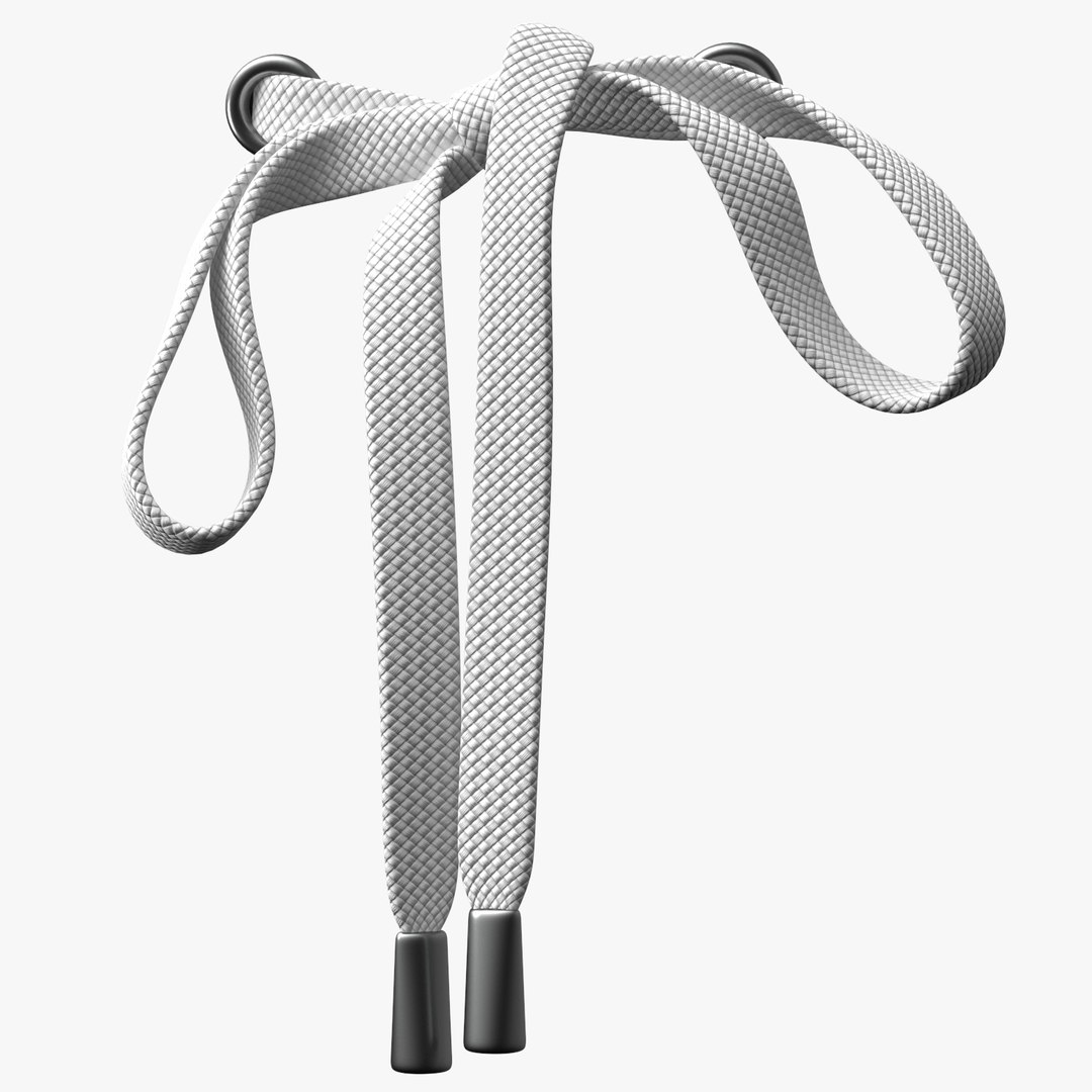 Shoelace 1v White PBR 3D model - TurboSquid 2053628