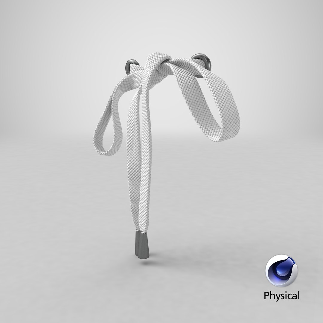 Shoelace 1v White PBR 3D model - TurboSquid 2053628