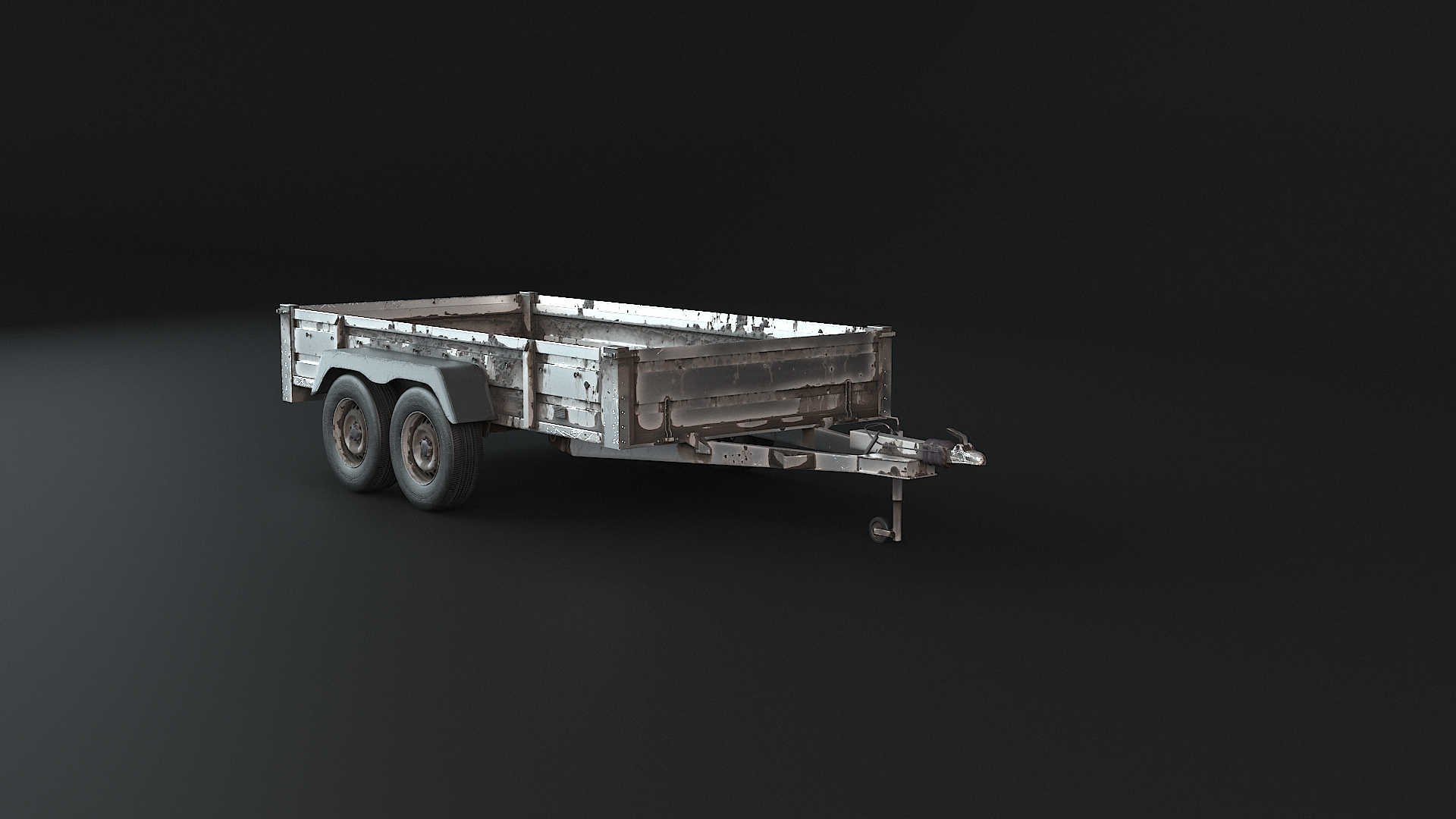 3D Rusted Cargo Trailer PBR - TurboSquid 2088643