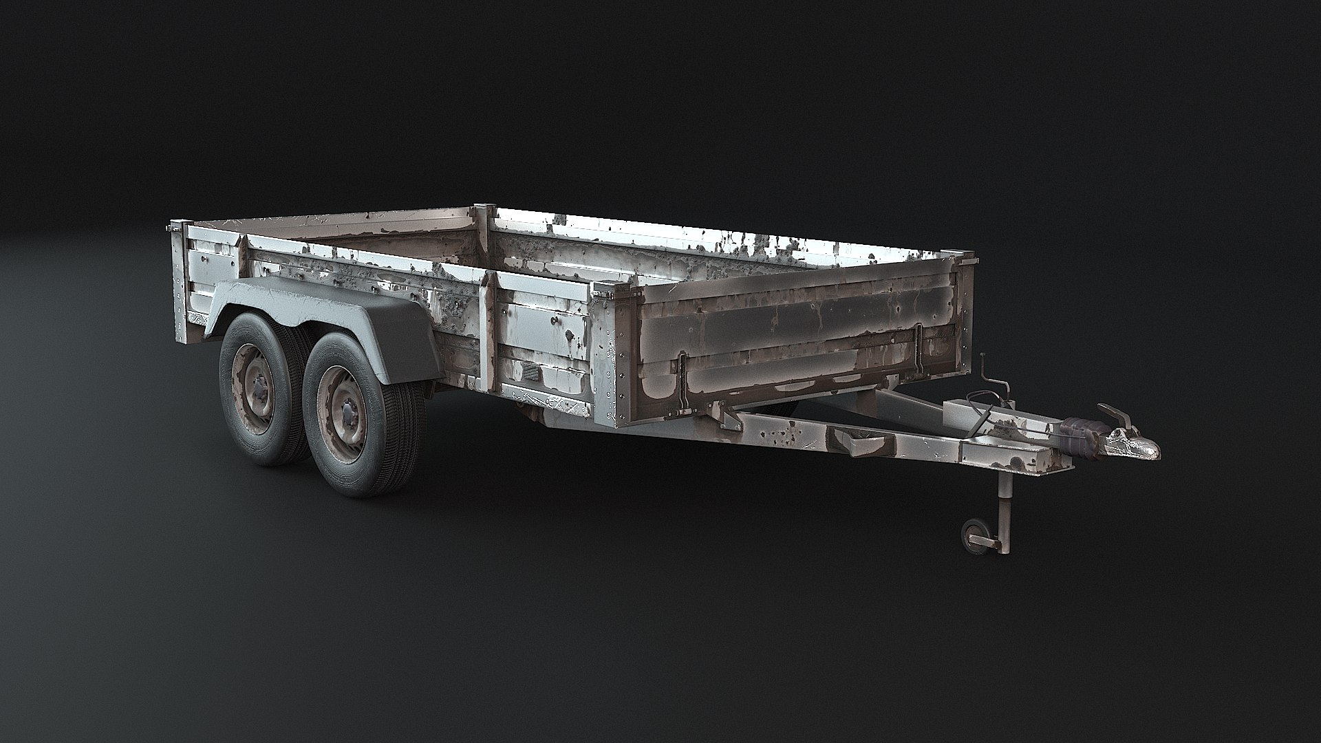 3D Rusted Cargo Trailer PBR - TurboSquid 2088643