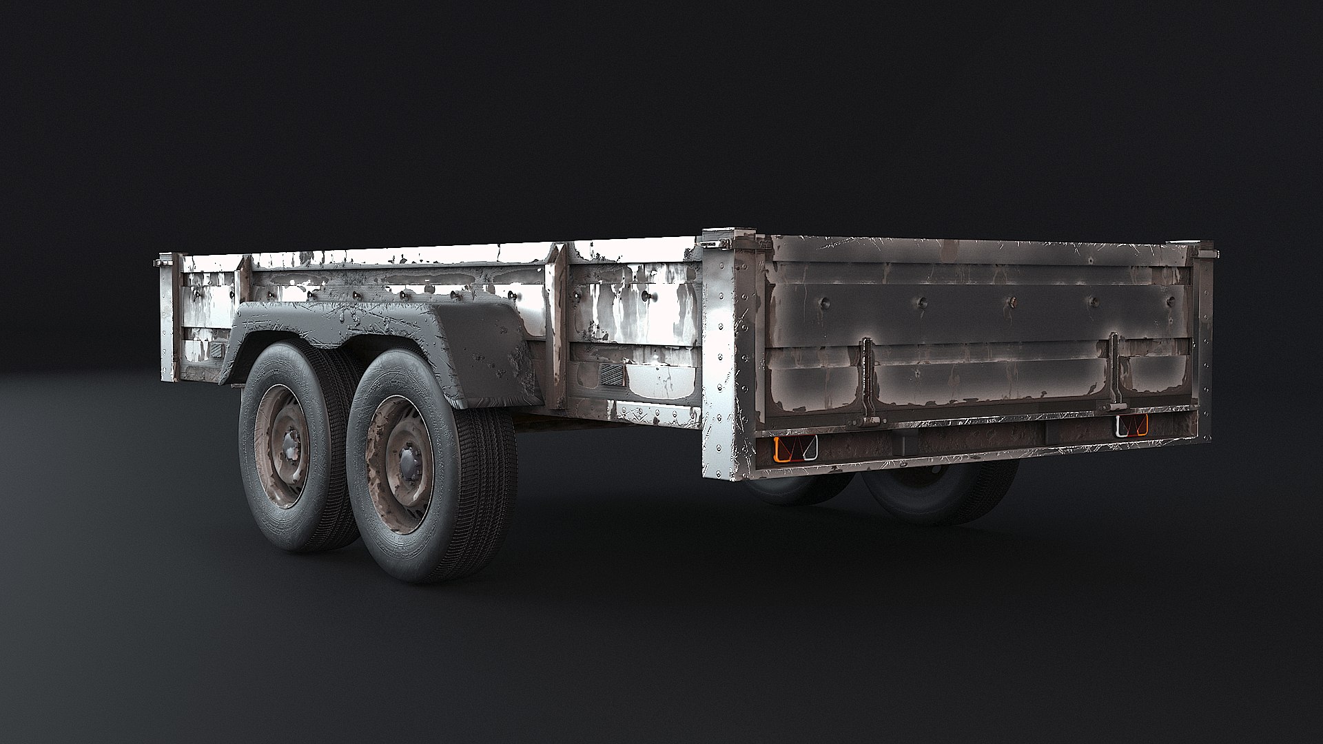 3D Rusted Cargo Trailer PBR - TurboSquid 2088643
