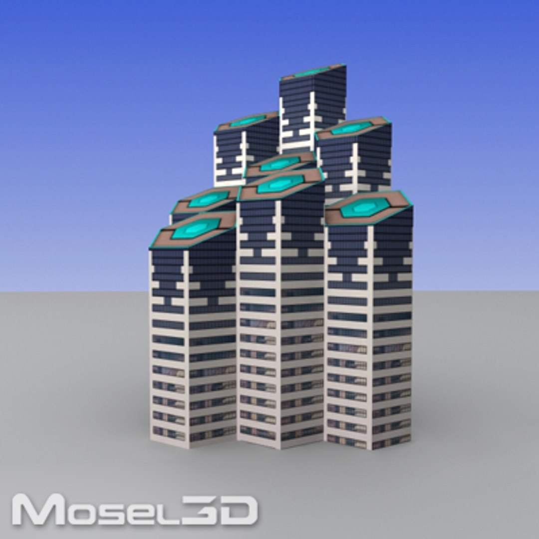 3d Model Skyscrapers Buildings