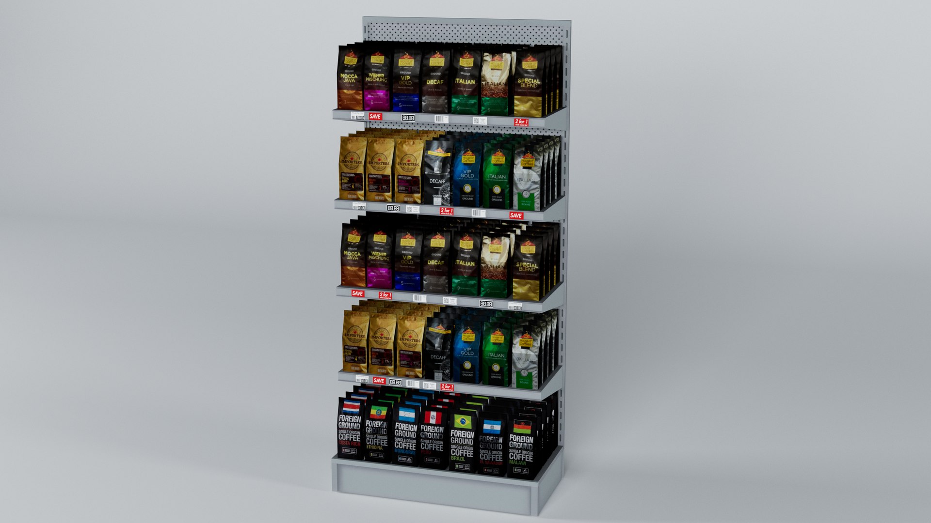 3D Supermarket Shelving Model - TurboSquid 2116387