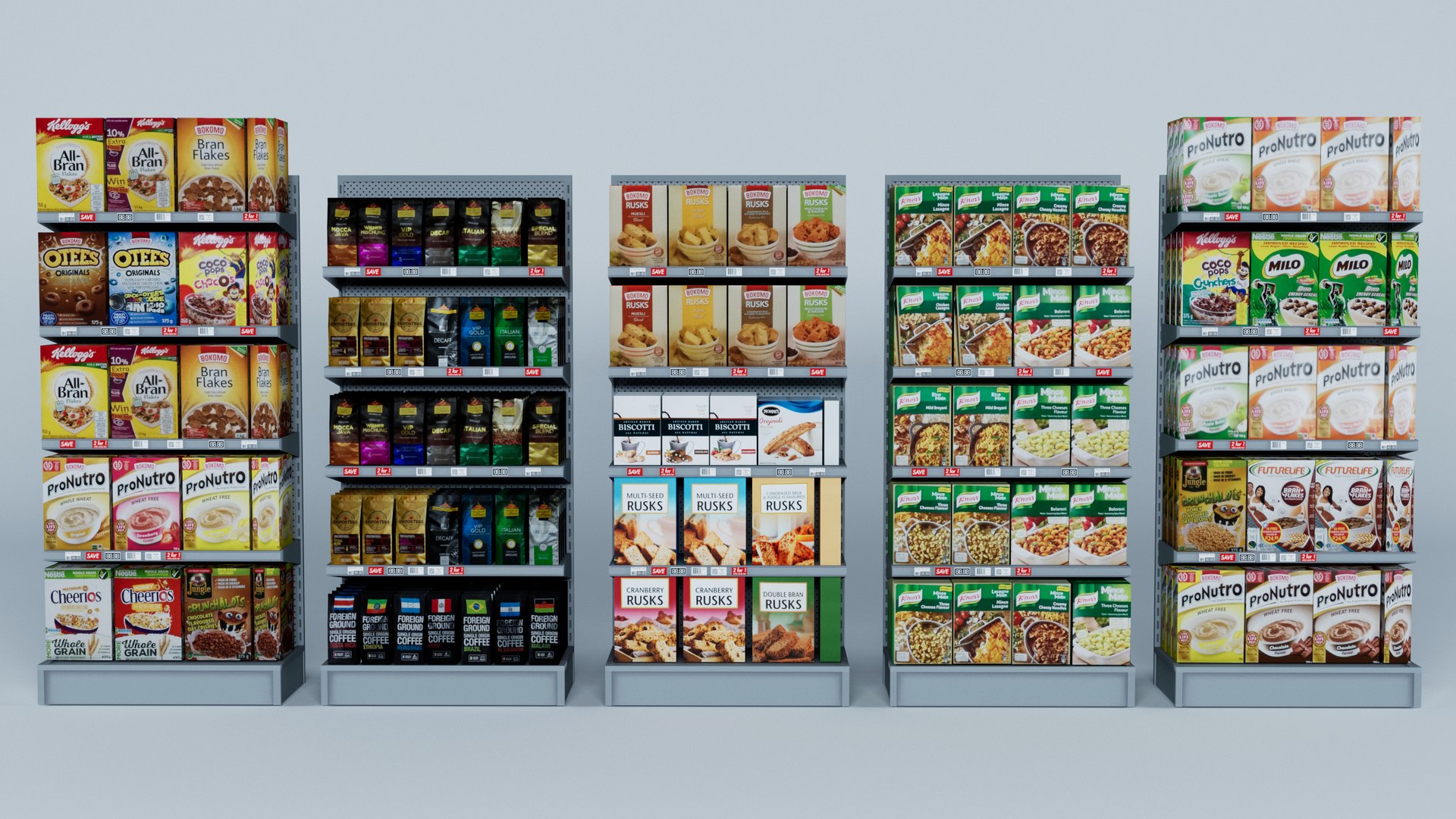 3D Supermarket Shelving Model - TurboSquid 2116387