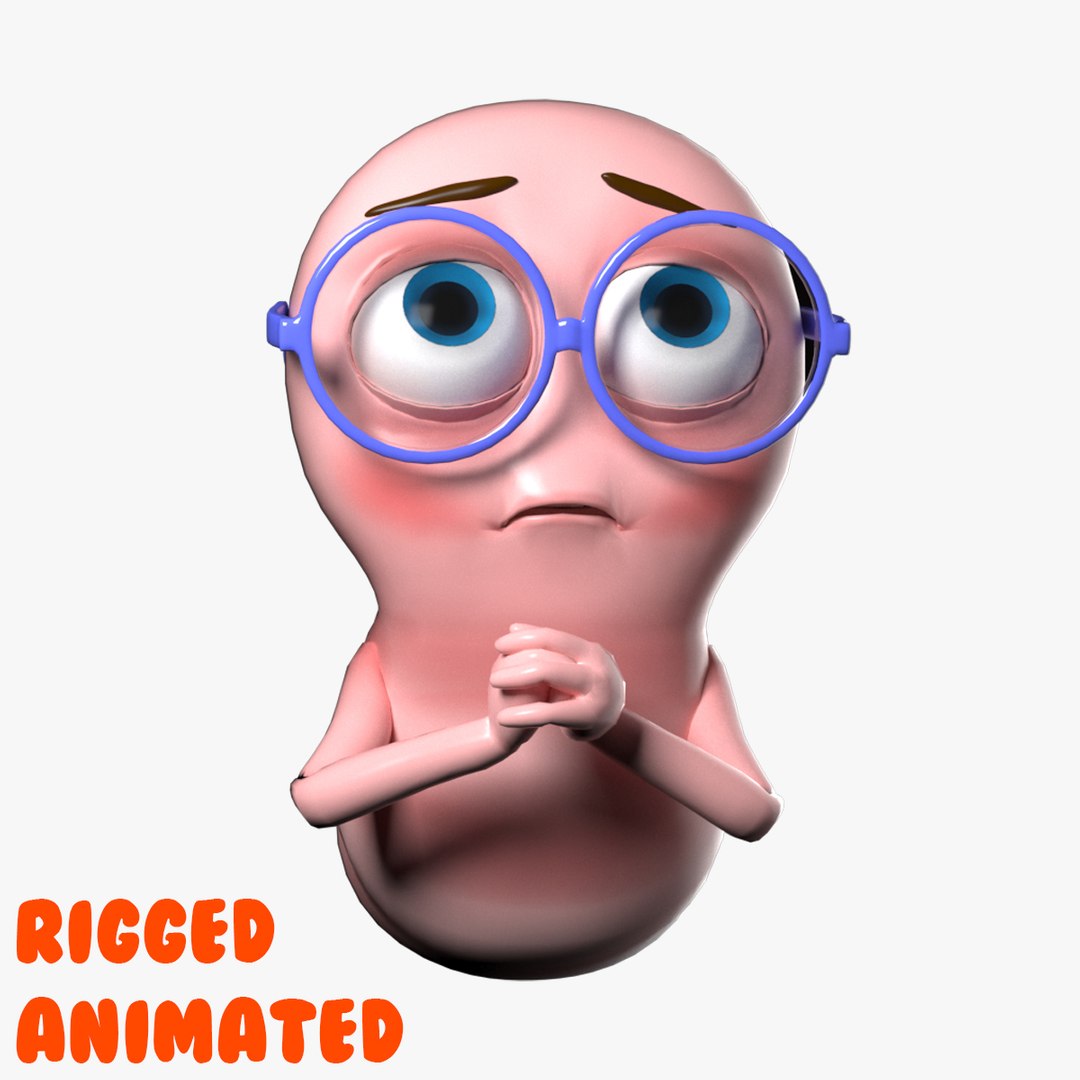 3D Cartoon Worm Character - TurboSquid 1979037