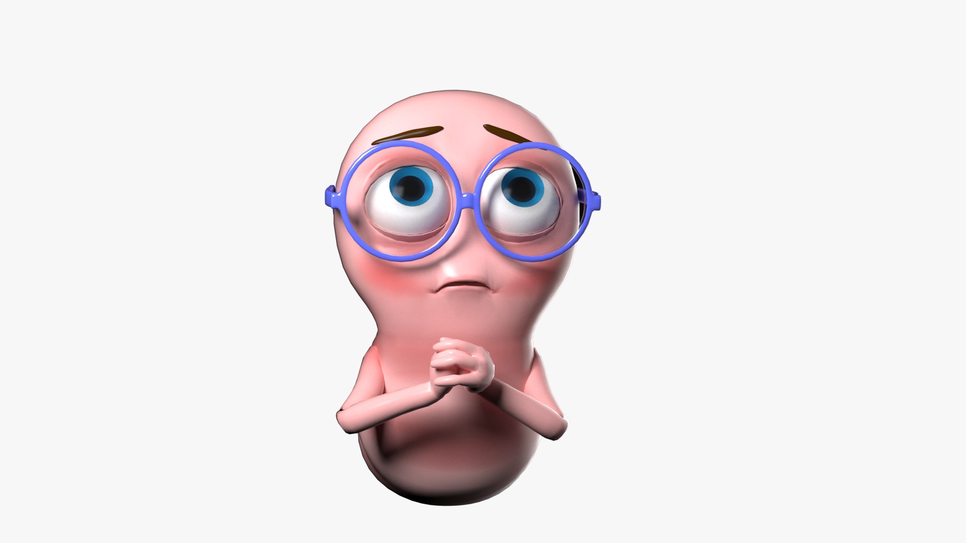 3D Cartoon Worm Character - TurboSquid 1979037