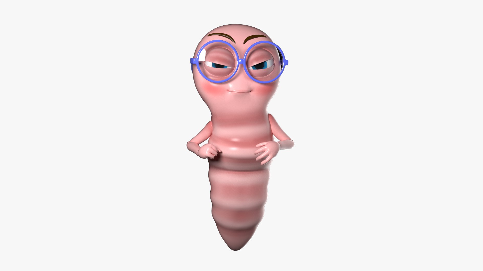 3D Cartoon Worm Character - TurboSquid 1979037