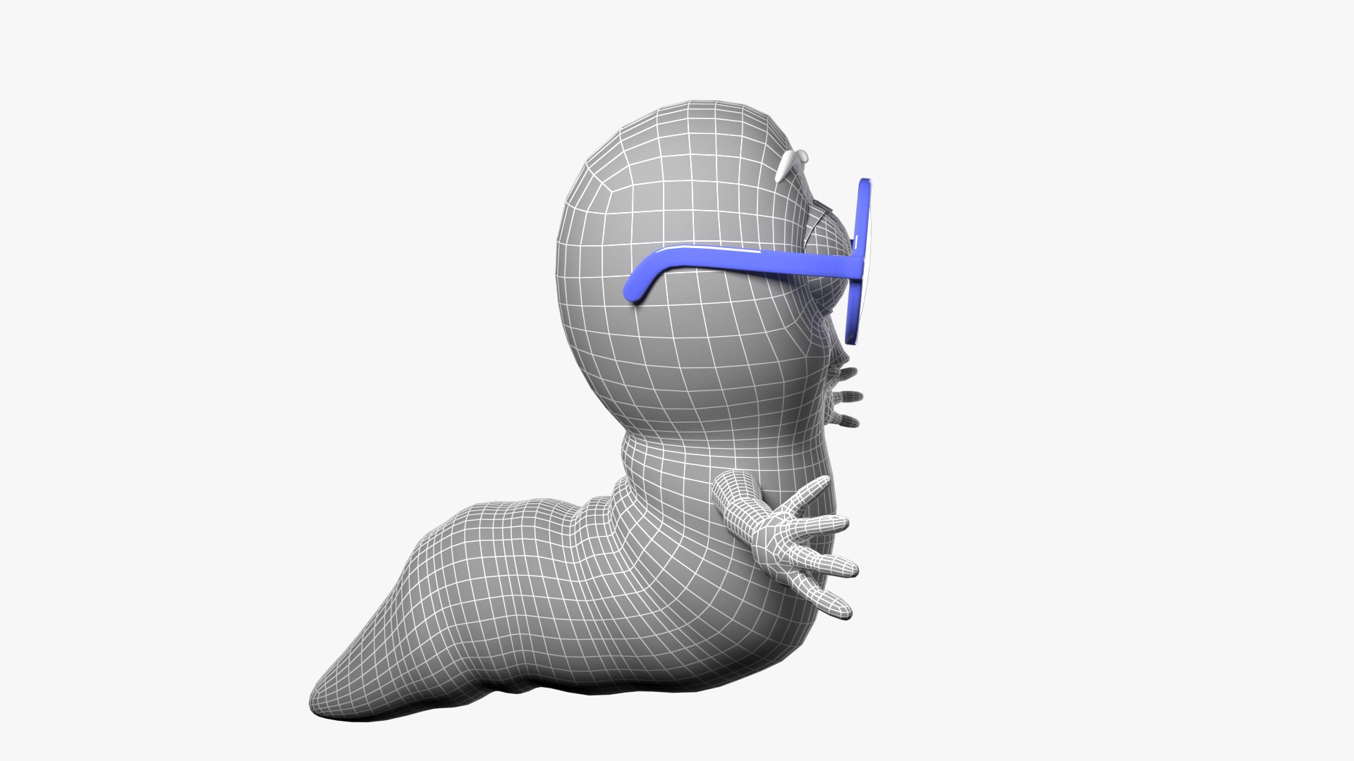 3D Cartoon Worm Character - TurboSquid 1979037