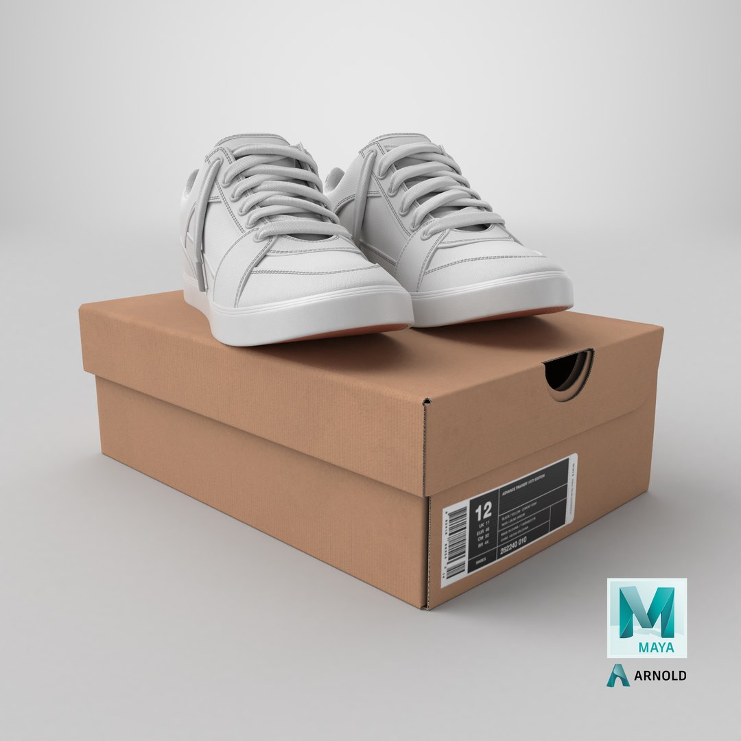 3D Shoe Box With Sneakers - TurboSquid 2379383