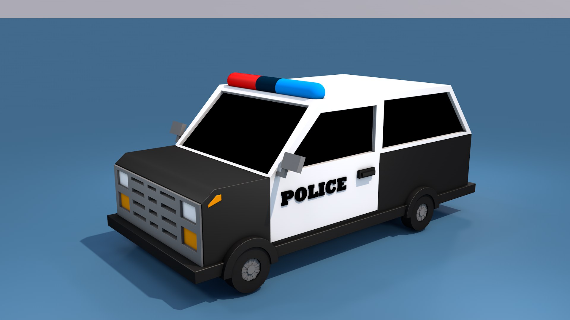 3D Cartoon-Police-Car - TurboSquid 2332485