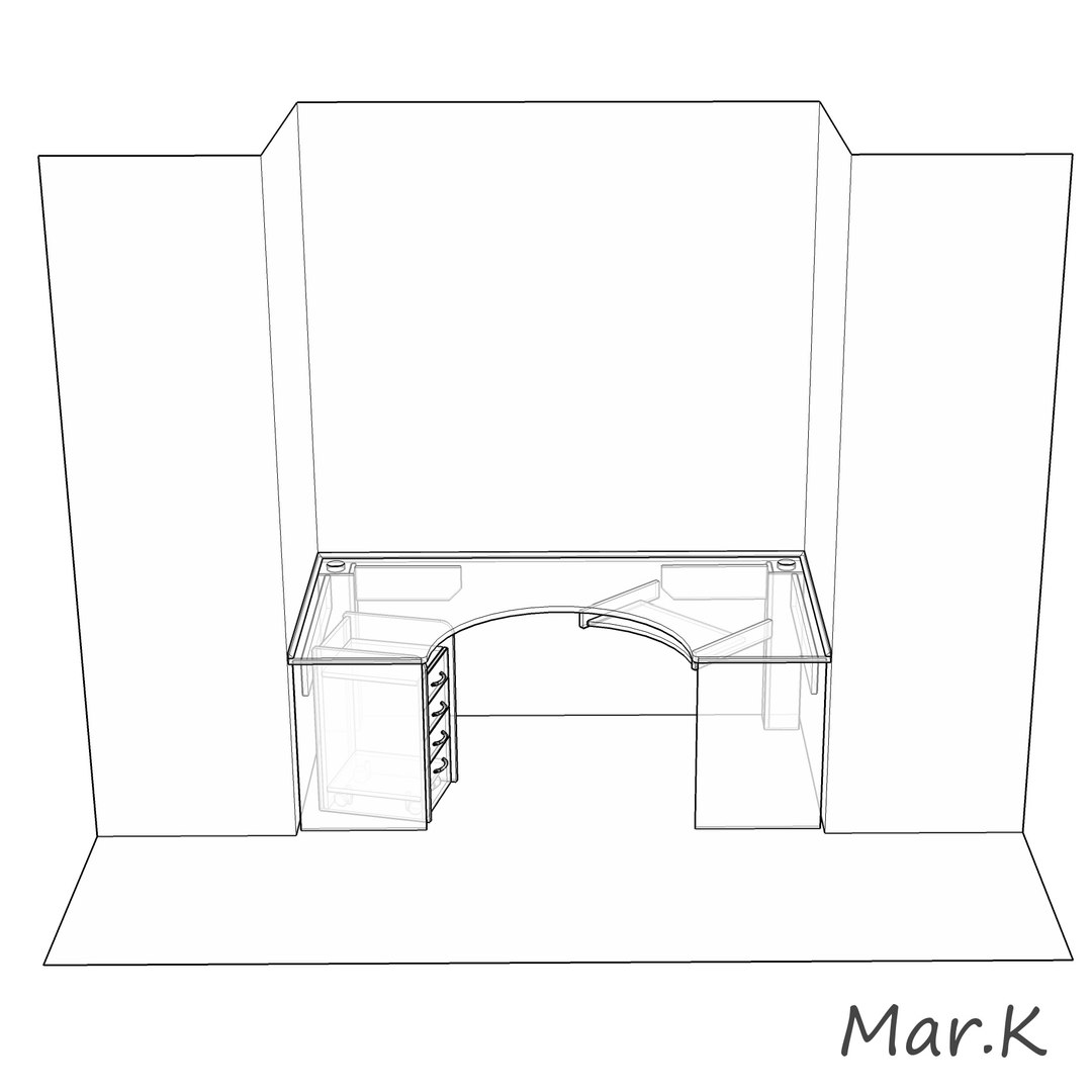 computer table niche 3d model