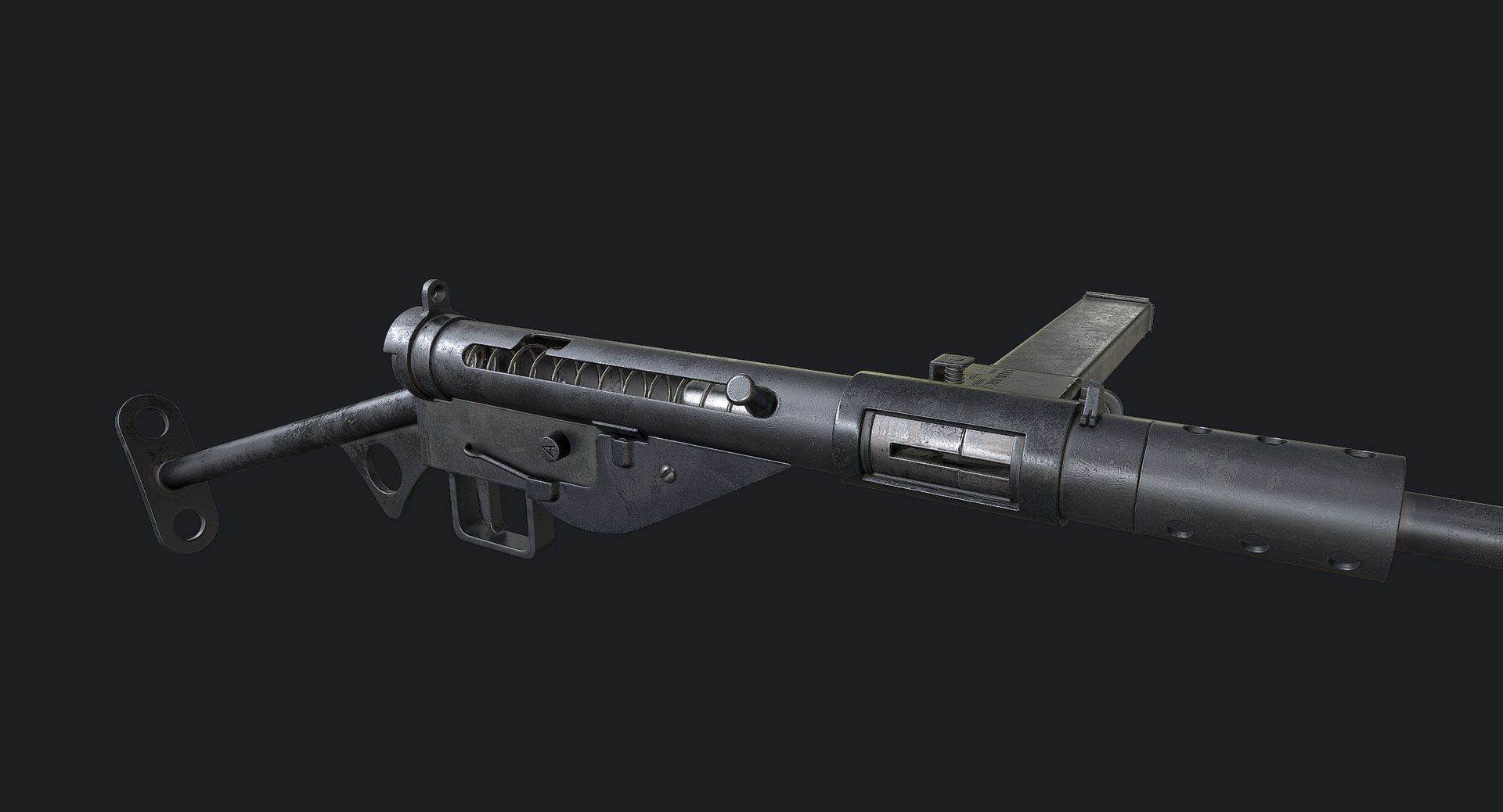 3d Model Sten Mark Ii Submachine Gun