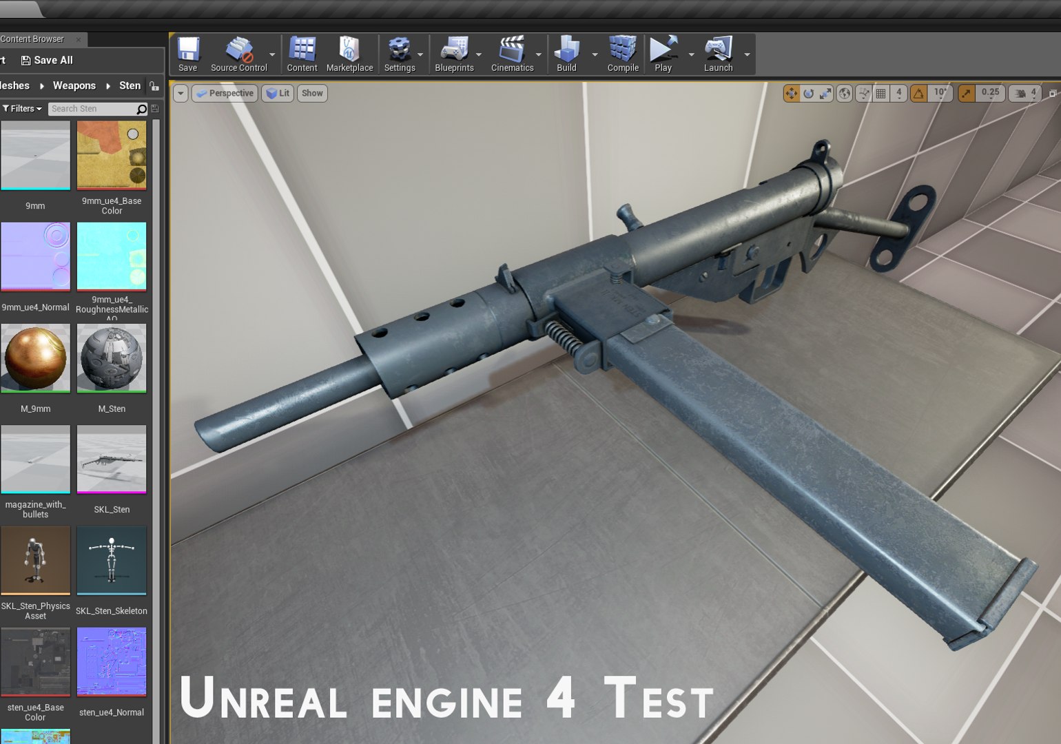 3d model sten mark ii submachine gun