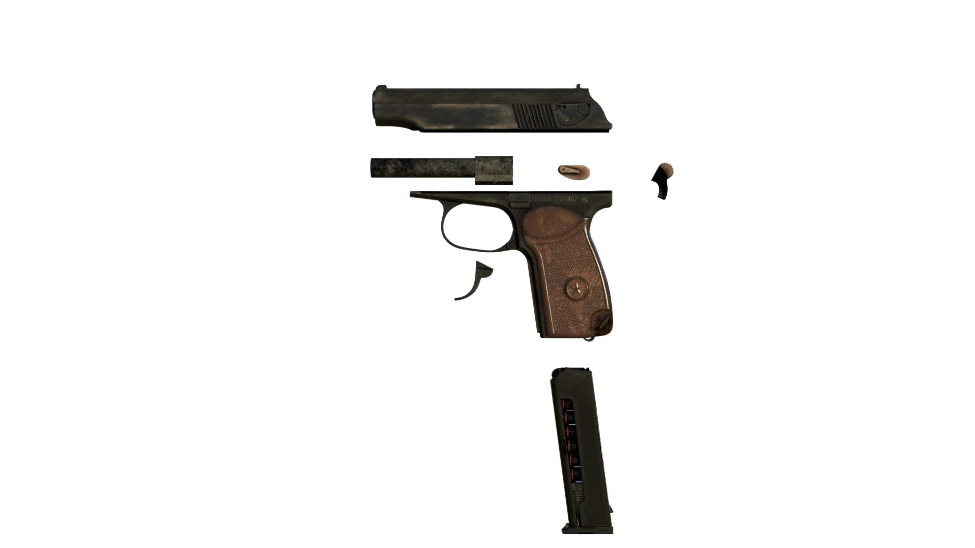 3D Makarov Pistol 3D Model - TurboSquid 2062314