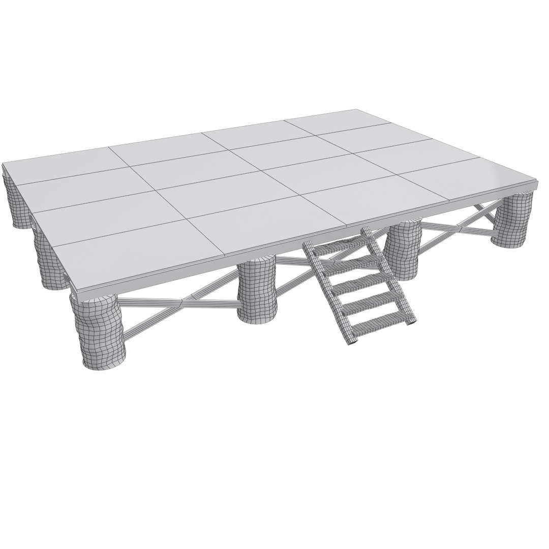 3d Medieval Wooden Stage