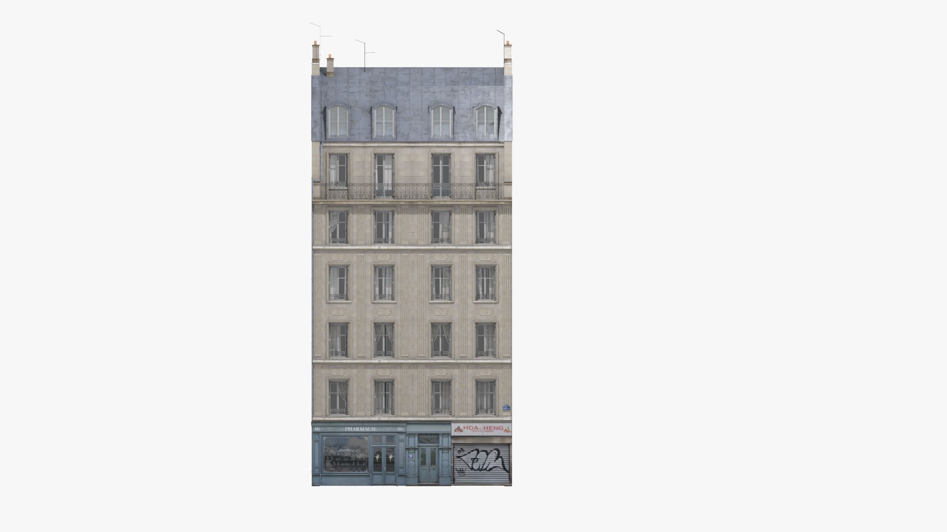 3D Old Paris House - TurboSquid 1648285