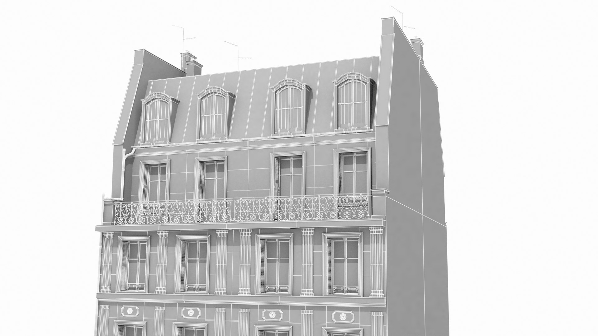 3D Old Paris House - TurboSquid 1648285