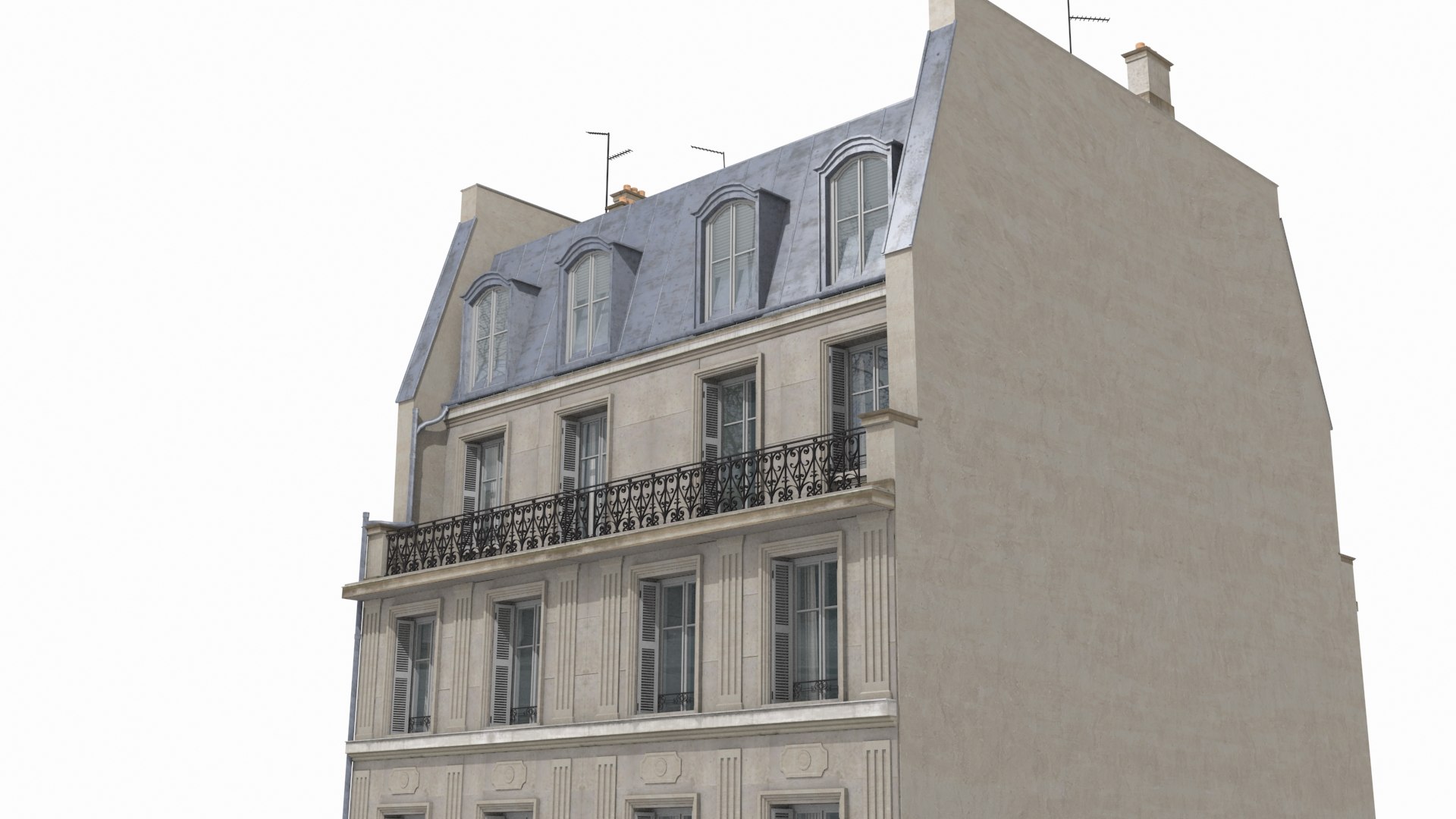 3D Old Paris House - TurboSquid 1648285