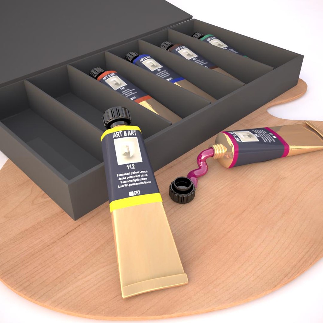 3d Model Artist Paint Tube