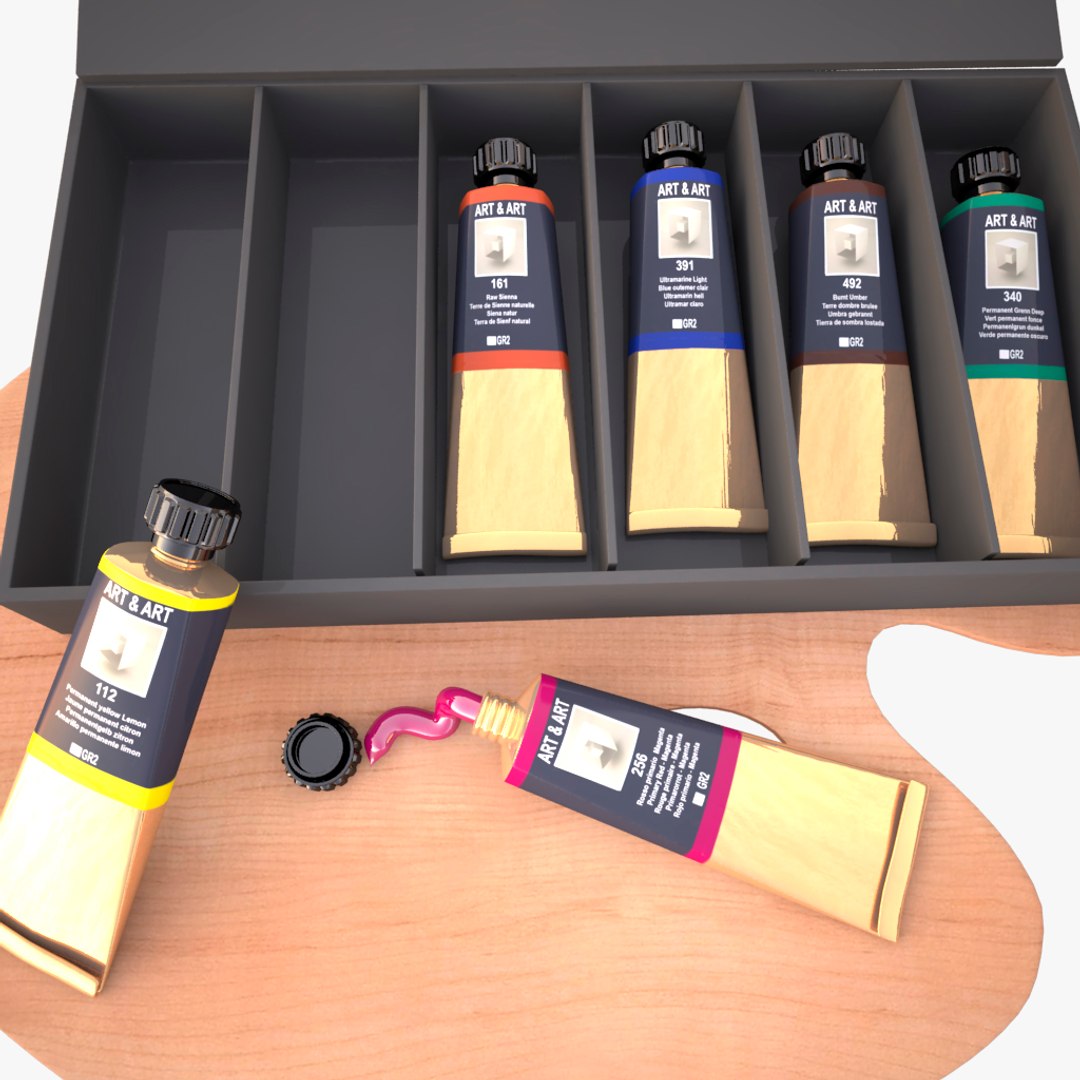 3d Model Artist Paint Tube