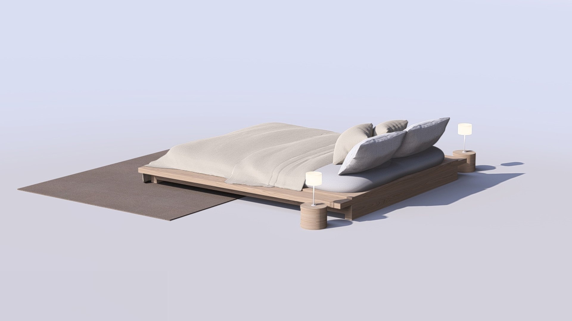 Bedroom Bundle Japanese Style 3D Model - TurboSquid 2159539