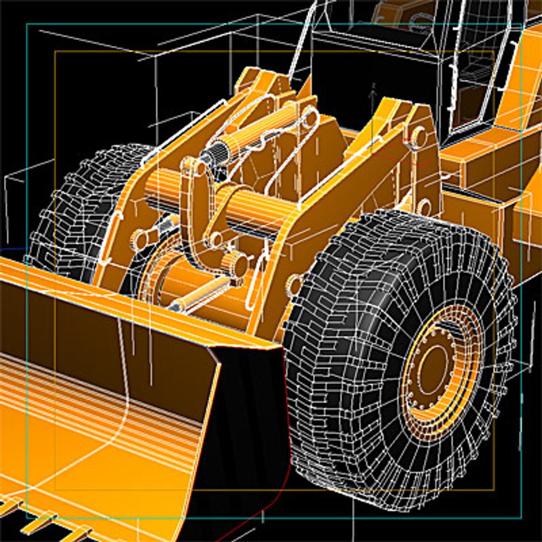 3d large wheel loader model